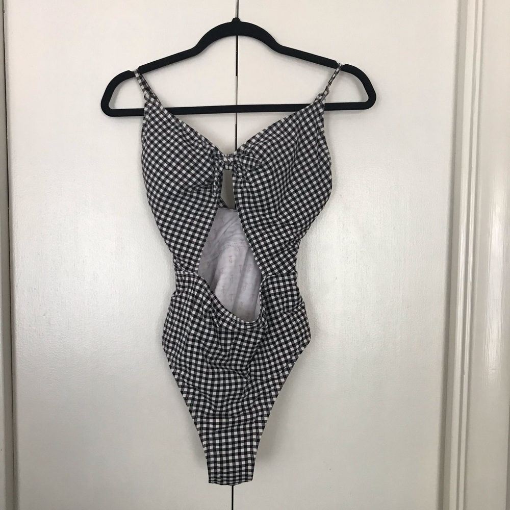 Juicy Couture Checkered Swimsuit With Keyhole - Gem